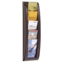 PAPERFLOW Wandprospekthalter, 5 F&auml;cher f&uuml;r Format 1/3 DIN A4, schwarz, VE 2 Stk