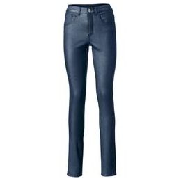 R&ouml;hrenhose Heine, Damen, Gr. 44, Normalgr&ouml;&szlig;en, blau (marine), 76% Viskose, 21% Polyamid, 3% Elasthan, Miedereinsatz:15% Elasthan, 85% Polyamid, unifarben, lang, Hosen