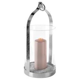 Windlicht Fink "LONIDA", silber (silberfarben), H:45cm &Oslash;:21cm, Edelstahl, Glas, Kerzenhalter, Windlicht, H&auml;ngewindlicht, aus Edelstahl, Outdoorgeeignet
