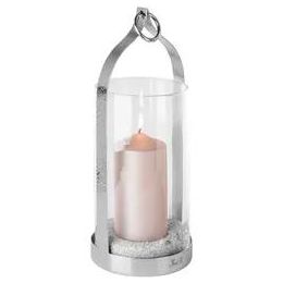 Windlicht Fink "LONIDA", silber (silberfarben), H:36cm &Oslash;:15cm, Edelstahl, Glas, Kerzenhalter, Windlicht, H&auml;ngewindlicht, aus Edelstahl, Outdoorgeeignet