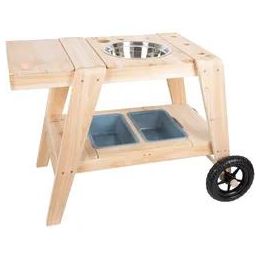 Outdoor-Spielk&uuml;che Small Foot "Matschk&uuml;che kompakt", beige (natur), Spielk&uuml;chen, KinderB:88cm H:58cm T:56cm, Holz, Kunststoff, Metall, B:88cm H:58cm T:56cm