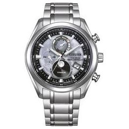 Funkchronograph Citizen "Tsuki-yomi", silber (titansilberfarben, grau), Armbanduhren, Herren, Armbanduhr, Herrenuhr, Solar, Titan, Stoppfunktion, Mondphase
