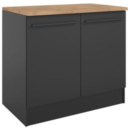 P & B Sp&uuml;lenunterschrank, Schwarz, Holzwerkstoff, einzeln stellbar, 100x90x60 cm, K&uuml;chen, K&uuml;chenm&ouml;bel, K&uuml;chenschr&auml;nke, K&uuml;chenunterschr&auml;nke