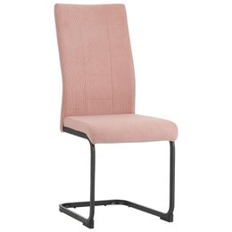 CARRYHOME Schwingstuhl, Altrosa, Metall, Textil, C-Form, Rundrohr, 44x100x59 cm, Stoffauswahl, Esszimmer, St&uuml;hle, Esszimmerst&uuml;hle, Schwingst&uuml;hle
