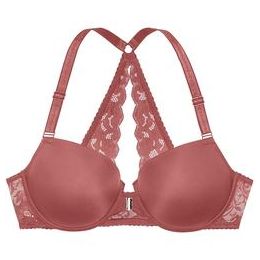 Schalen-BH Lascana "Premium Dessous", Damen, Gr. 95, Cup F, rosa (dusty, rose), Spitze, Obermaterial: 85% Polyamid (TACTEL), 15% Elasthan (LYCRA), BHs Schalen-BH, mit wundersch&ouml;nem Spitzenr&uuml;cken und Vorderverschluss, Dessous, Topseller