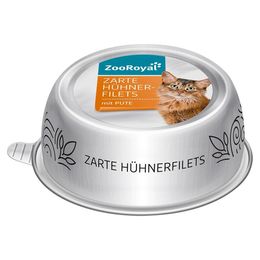 ZooRoyal Zarte H&uuml;hnerfilets mit Pute Katzen-Nassfutter getreidefrei 12x85g