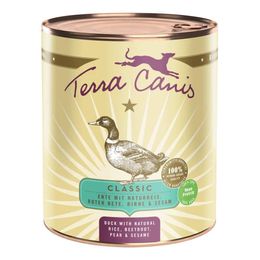 Terra Canis CLASSIC &ndash; Ente mit Naturreis, Roter Bete, Birne und Sesam Hunde-Nassfutter glutenfrei 6x800g