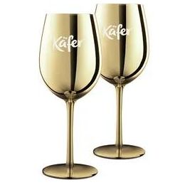 Feinkost K&auml;fer Cocktailglas K&Auml;FER, gold, B:9cm H:23cm &Oslash;:9cm, Kristallglas, Trinkgef&auml;&szlig;e, Cocktailglas, 600 ml, H&ouml;he ca. 23 cm