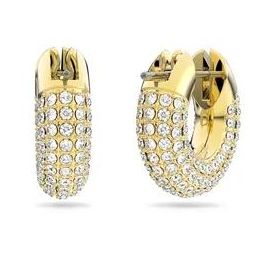 Paar Creolen Swarovski "Dextera Creolen", gold (gelbgoldfarben, kristallwei&szlig;, kristallwei&szlig;), Ohrringe, Damen, Metall, mit Swarovski Kristall