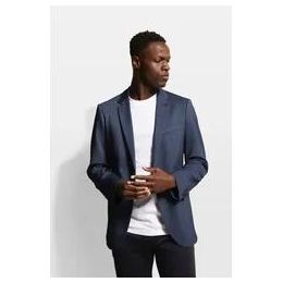 Sakko Bugatti, Herren, Gr. 56, blau (dunkelblau), 65% Polyester, 30% Viskose, 5% Elasthan, slim fit, Manschette, Sakkos Sakko, mit moderner Passform