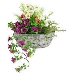 Kunstblume I.GE.A. "Gesteck Margeriten und Petunien", lila (violett), B:36cm H:30cm L:25cm, Polyester, Kunstpflanzen
