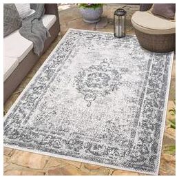 Outdoorteppich Carpet City "DUO RUG 5577", grau, B:200cm H:5mm L:290cm, Obermaterial: 100% Polypropylen, Teppiche, Outdoorteppich, Wendeteppich Wetterfest In- & Outdoor, Balkon, Terrasse, Wohnzimmer