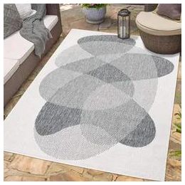 Outdoorteppich Carpet City "DUO RUG 5835", grau, B:160cm H:5mm L:230cm, Obermaterial: 100% Polypropylen, Teppiche, Outdoorteppich, Wendeteppich Wetterfest In- & Outdoor, Balkon, Terrasse, Wohnzimmer