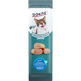 Dokas H&uuml;hnchen-Rolle mit Rind Katzensnacks hoher Fleischanteil 8x10g