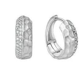 Paar Creolen Vivance "925-Sterling Silber rhodiniert", wei&szlig; (wei&szlig;, wei&szlig;), Ohrringe, Damen, one-size, Silber 925 (Sterlingsilber)