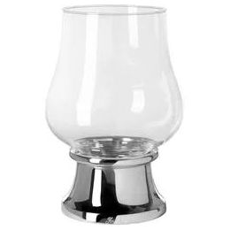 Windlicht Fink "PALINA", silber (silberfarben), H:31cm &Oslash;:21cm, Aluminium, Edelstahl, Glas, Kerzenhalter, Windlicht, Kerzenhalter mit Glas, vernickelt