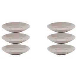 Untertasse APS "6er Set Kaffeeuntertasse -SNUG-", grau, H:2,5cm &Oslash;:14,5cm, Porzellan, Speiseteller, Teller Set, hochwertig verarbeitetes Material