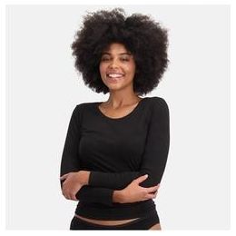 Unterhemd Bamboo basics "Longsleeve LARA 4er Pack", Damen, Gr. M, N-Gr, schwarz, Obermaterial: 68% Viskose CV. 28% Baumwolle CO. 4% Elasthan EL., Unterhemden Unterhemd
