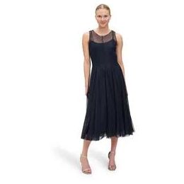 Cocktailkleid Vera Mont "Damen figurbetont", Damen, Gr. 40, Normalgr&ouml;&szlig;en, blau (night sky), T&uuml;ll, Obermaterial: 100% Polyester. Futter: 100% Polyester, festlich, ausgestellt kurz, Rundhals, Kleider, Nahtf&uuml;hrung