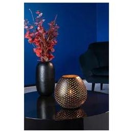 Windlicht Fink "PALERA, Windlicht", schwarz, B:24cm H:22cm T:24cm &Oslash;:24cm, Metall, Kerzenhalter, Windlicht