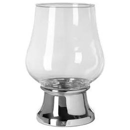 Windlicht Fink "PALINA", silber (silberfarben), H:36,5cm &Oslash;:25,5cm, Aluminium, Edelstahl, Glas, Kerzenhalter, Windlicht, Kerzenhalter mit Glas, vernickelt