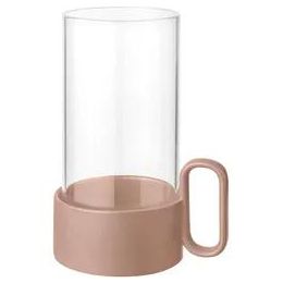 Kerzenhalter Blomus "Windlicht YURAGI", orange (terracotta), B:15cm H:21cm T:11cm, Glas, Steingut, Kerzenhalter, Kerzenhalter, aus Steingut und Glas, H&ouml;he ca. 21 cm