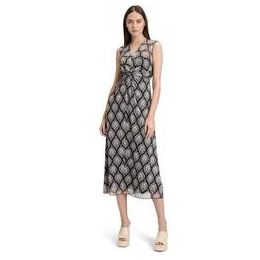 Midikleid Cartoon "Damen ohne Arm", Damen, Gr. 36, Normalgr&ouml;&szlig;en, schwarz (schwarz, wei&szlig;), Obermaterial: 95% Polyester, 5% Elasthan. Futter: 95% Viskose, 5% Elasthan, k&ouml;rpernah lang, V-Ausschnitt, Kleider Midikleid