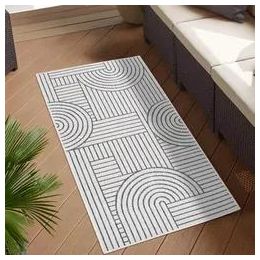 Outdoorteppich Carpet City "DUO RUG 5842", grau, B:80cm H:5mm L:150cm, Obermaterial: 100% Polypropylen, Teppiche, Outdoorteppich, Wendeteppich Wetterfest In- & Outdoor, Balkon, Terrasse, Wohnzimmer