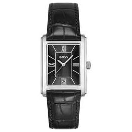 Quarzuhr BOSS "PRINCIPLE DRESS", schwarz, Armbanduhren, Damen, Quarzuhr, Armbanduhr, Damenuhr, Herrenuhr, Lederarmband, analog, Tag