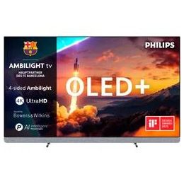 Philips OLED-Fernseher "55OLED910/12", Energieeffizienz: F (A-G), schwarz, 55 &prime;&prime;, Fernseher, Ambilight, P5 AI, Bowers & Wilkins, Dolby Vision, Google TV, Gaming