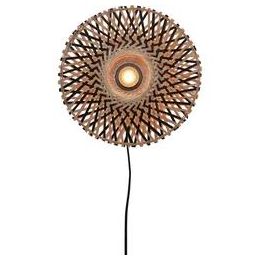 GOOD & MOJO Wandleuchte "KALIMANTAN", beige (natur, schwarz), 1, &Oslash; 30cm, 1 Stk., Leuchten, Wandleuchte