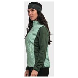 Sch&ouml;ffel Fleecejacke SCH&Ouml;FFEL "Hiking Hybrid Jk Style Cascata WMS", Damen, Gr. 42, gr&uuml;n (6305, gr&uuml;n), Oberstoff: 100% Nylon. Futter: 100% Polyester. Wattierung: 100% Polyester, regular fit, hoch geschlossener Ausschnitt, Jacken Fleecejacke