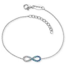 Armband Engelsrufer "Yin Yang Infinity Ocean Shade", silber (silberfarben, kristallwei&szlig;, aquablau, blau, hellblau, kristallwei&szlig;, aquablau, blau, hellblau), Armb&auml;nder, Damen, 20cm, Silber 925 (Sterlingsilber), Armband, Made in Germany - mit Zirkonia (synth.)