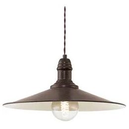 Eglo H&auml;ngeleuchte "STOCKBURY Pendellampe, Stahl, E27, Vintage, Wohnzimmerlampe, Lampe", braun (braun, beige), 1, &Oslash; 36cm, Leuchten, H&auml;ngeleuchte, Esstisch, H110 x &Oslash;36 cm, antik-braun, beige, 1X60W exkl., H&auml;ngeleuchte