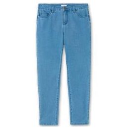 Stretch-Jeans sheego, Damen, Gr. 23, Kurzgr&ouml;&szlig;en, blau (blau denim), 71% Baumwolle, 27% Polyester, 2% Elasthan, unifarben, lang, Jeans