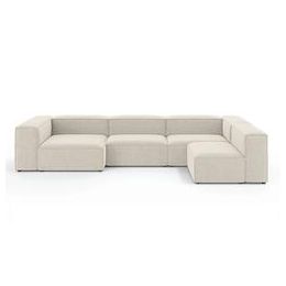 Wohnlandschaft OTTO HOME "HAILY U-Form mit Ottomane links/rechts, Ma&szlig;e B/T/H: 360/200/72 cm", beige (hellbeige), B:360cm H:72cm T:200cm, 100% Polyester, Sofas, Wohnlandschaft, als Modul oder separat verwendbar, f&uuml;r individuelle Zusammenstellung