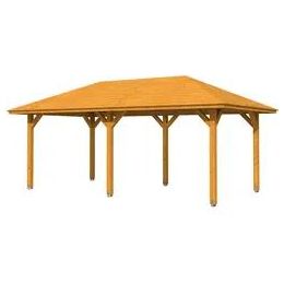 Skan Holz Holzpavillon SKANHOLZ "Orleans 1", braun (eiche hell), B/H/T: 314cm, Pavillons, Leimholz, 294 x 576 cm