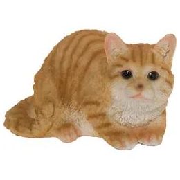 Dekofigur "Katze", gelb (gelb, wei&szlig;), B:32cm H:20,5cm T:17cm, Polyresin (Kunststein), MyFlair M&Ouml;BEL & ACCESSOIRES, Dekofiguren, gelb/wei&szlig; getigert, Wohnzimmer