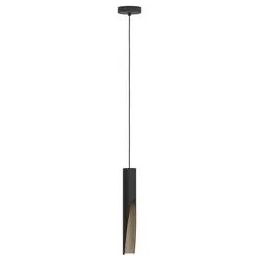 Eglo H&auml;ngeleuchte "BARBOTTO Pendellampe - Stahl, Holz - GU10 - 1X4,5W - IP20", schwarz, braun, 1, &Oslash; 6cm H: 110cm, 1 Stk., Leuchten, H&auml;ngelampe, Deckenlampe, Wohnzimmer, Esszimmer, H110 x &Oslash;6 cm, H&auml;ngeleuchte