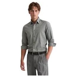 Marc O'Polo Langarmhemd MARC O'POLO "aus Bio-Baumwoll-Flanell", Herren, Gr. M, Normalgr&ouml;&szlig;en, dunkelblau, Obermaterial: 100% Baumwolle, unifarben, regular fit normal, Doppelmanschette, Hemden
