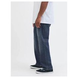 Jack & Jones PlusSize Tapered-fit-Jeans "MIKE ORIGINAL", Herren, Gr. 48, L&auml;nge 32, blau denim, Denim/Jeans, Obermaterial: 98% Baumwolle, 2% Elasthan, JACK & JONES PLUSSIZE, Abriebeffekte, bequem lang, Jeans