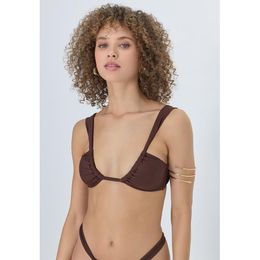 LSCN BY LASCANA Triangel-Bikini-Top 'Gina' braun Gr. 36. Nachhaltig.
