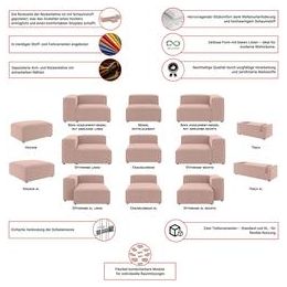 Wohnlandschaft OTTO HOME "HAILY U-Form mit Ottomane links/rechts, Ma&szlig;e B/T/H: 360/200/72 cm", braun, B:360cm H:72cm T:200cm, 100% Polyester, Sofas, Wohnlandschaft, als Modul oder separat verwendbar, f&uuml;r individuelle Zusammenstellung