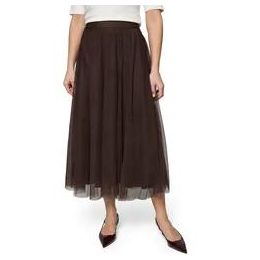 Midirock Zero "Damen mit Falten", Damen, Gr. 42, chocolate plum, T&uuml;ll, Obermaterial: 100% Polyester, transparent, ausgestellt lang, R&ouml;cke, Material