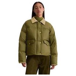 Marc O'Polo Outdoorjacke MARC O'POLO "im Barnjacket-Stil aus recyceltem Polyester", Damen, Gr. 32, mossy olive, Obermaterial: 100% Polyester. F&uuml;llung: 80% Daune, 20% Feder, unifarben, regular fit, Jacken Outdoorjacke