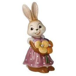 Osterhase Goebel "Hasenm&auml;dchen Blumen sind das L&auml;cheln der Erde", bunt, B:6cm H:12cm T:5cm, Steingut, Dekofiguren