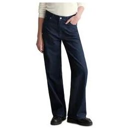Marc O'Polo Weite Jeans MARC O'POLO DENIM "aus Bio-Baumwolle ohne Stretch", Damen, Gr. 32, L&auml;nge 32, dunkelblau, Obermaterial: 100% Baumwolle, unifarben, normal, Jeans