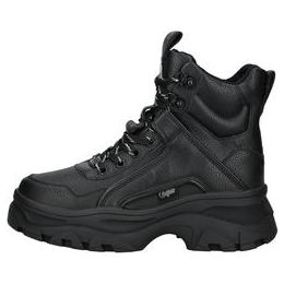 Schn&uuml;rstiefelette Buffalo "Buffalo Stiefelette Lederimitat", Damen, Gr. 40, schwarz, Lederimitat, Schuhe Schn&uuml;rstiefelette