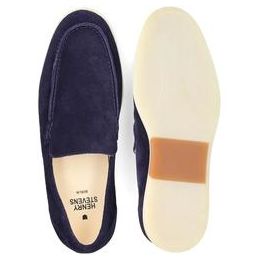 Loafer Henry Stevens "Elia L1", Herren, Gr. 40, navy, Kalbsvelours, Schuhe Loafer