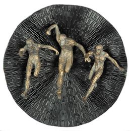 Wanddekoobjekt Gilde "Wandobjekt Runners schwarz H. 13 cm", schwarz, B:39cm H:13cm T:39cm, Kunstharz, Wanddekoobjekte